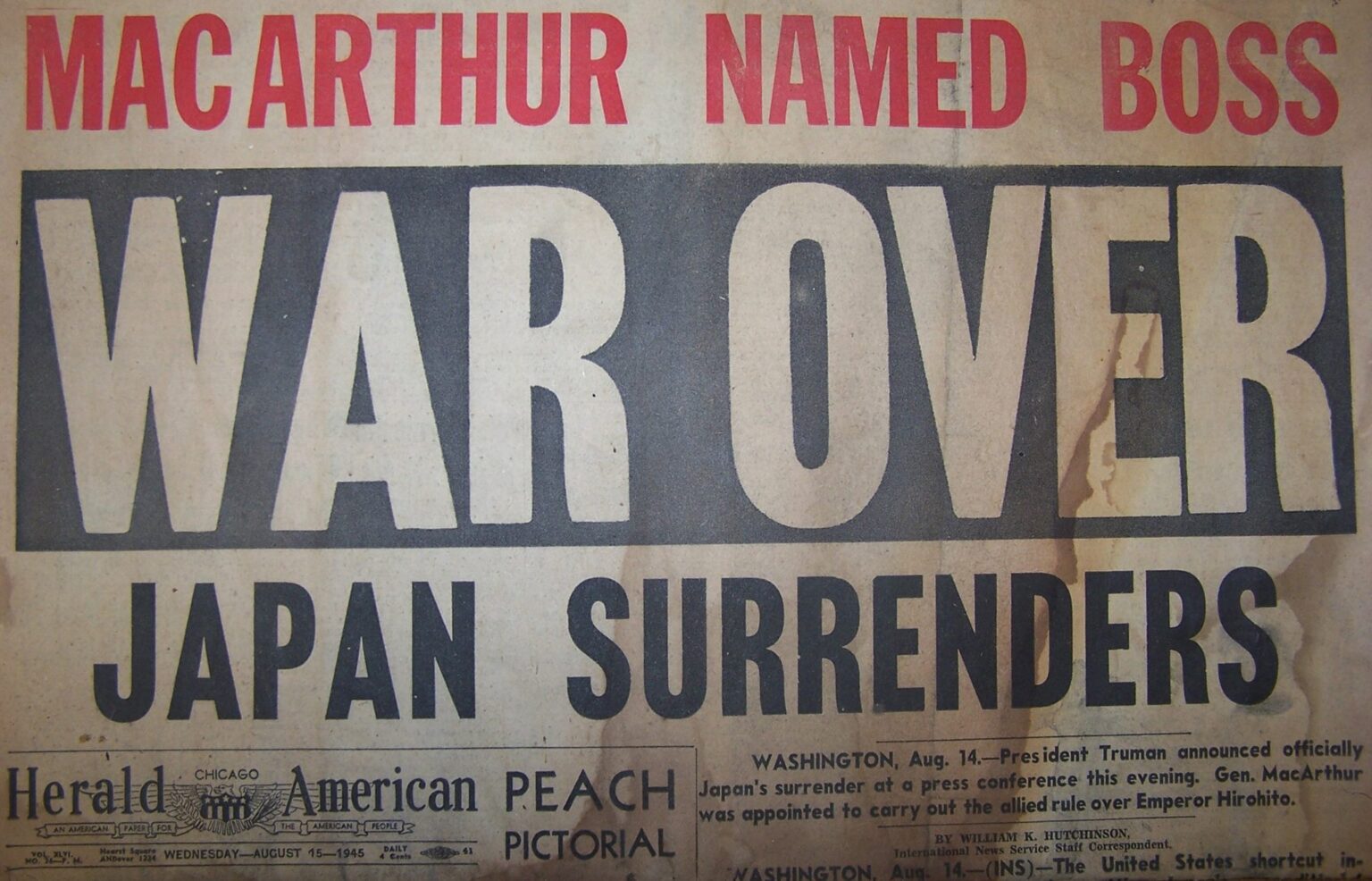 On this day in 1945, an official announcement of Japan's unconditional ...